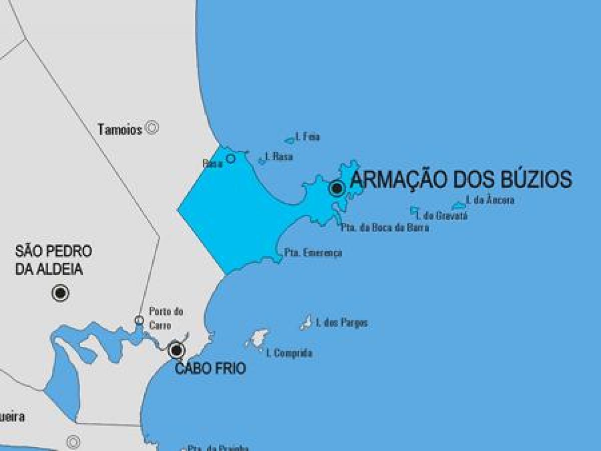 Armação dos Búzios munisipalidad mapa - Mapa ng Armação dos Búzios ...